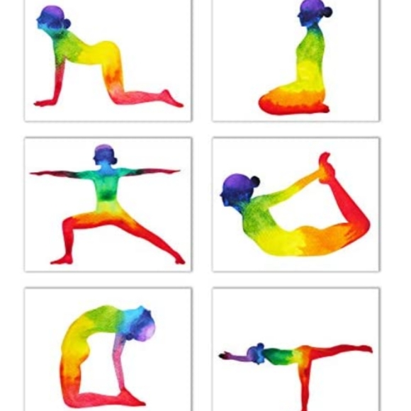 yoga pose | Art | Yoga Poses Wall Art Decor Prints Set Of 5 Photos 8 X ...